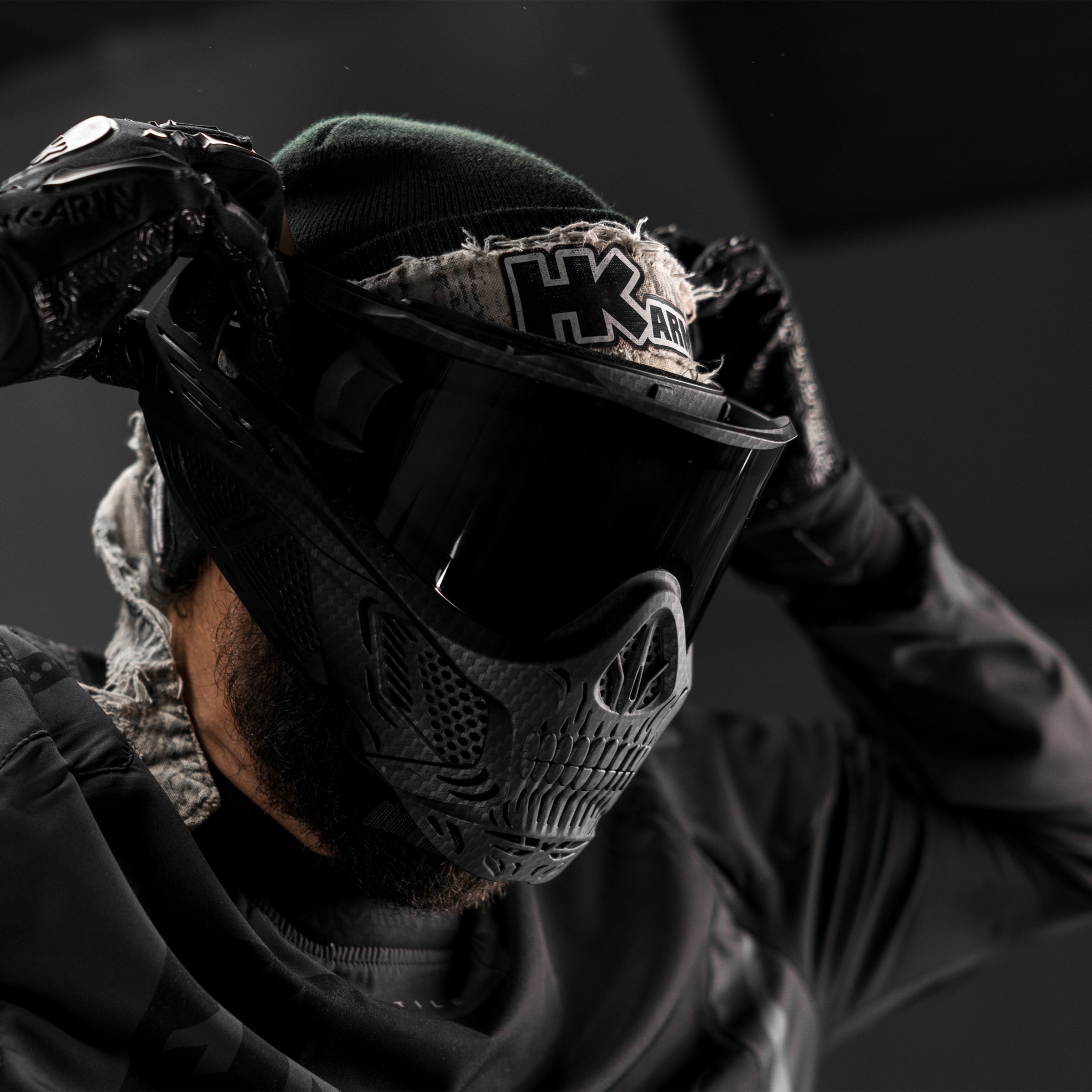 HSTL Skull Goggle Carbon Fiber w/ Smoke Lens | HK Army Paintball