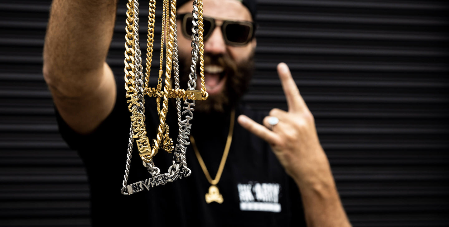 HK Skull Franco Chain - 3mm Gold | HK Army Paintball